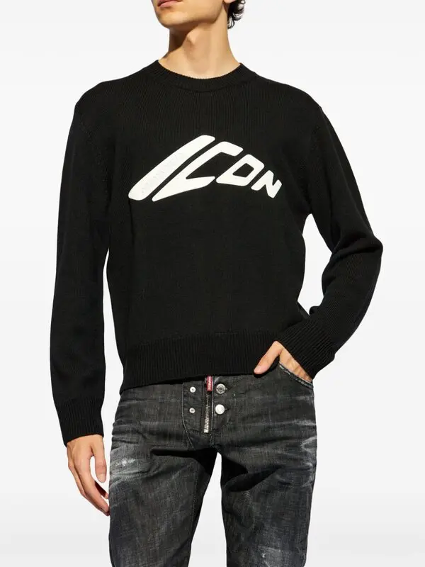 Dsquared2 Icon Logo-print Virgin Wool Jumper