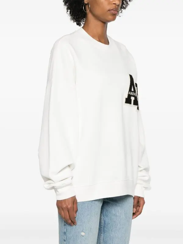 ANINE BING Miles Logo-patch Sweatshirt - White