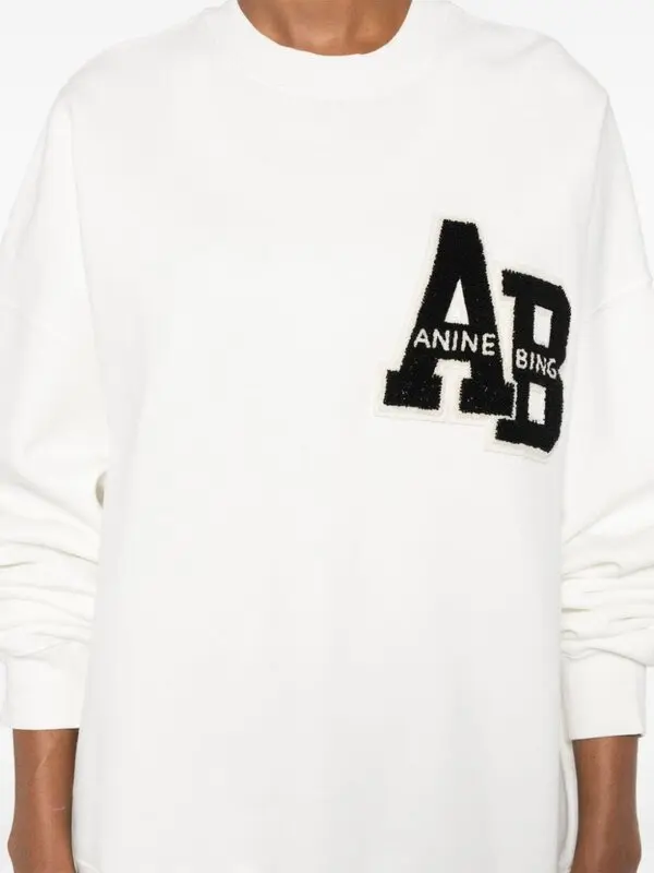 ANINE BING Miles Logo-patch Sweatshirt - White