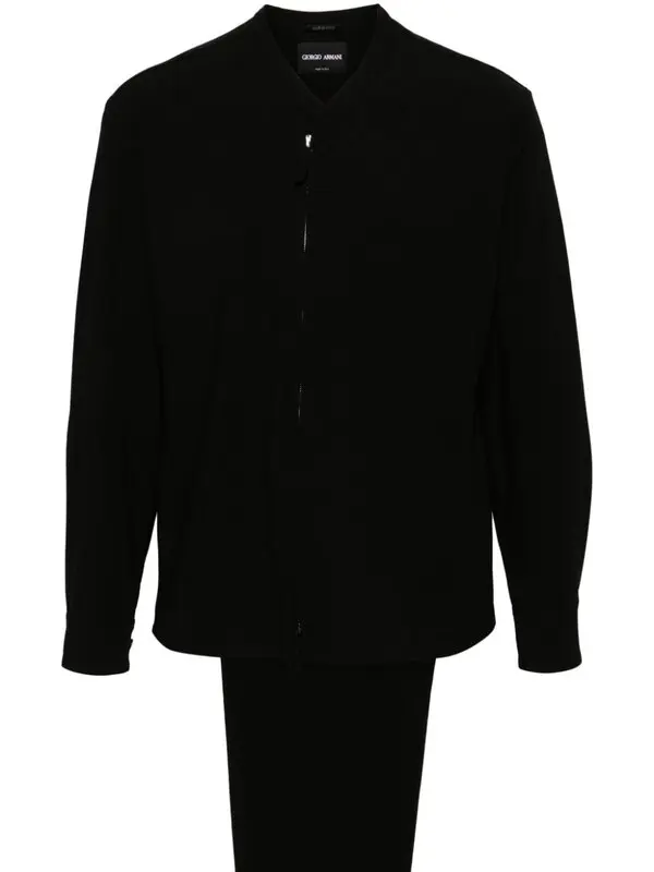 Giorgio Armani Wool Zip-up Jacket And Trousers Set
