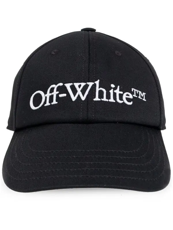 Off-White Logo-embroidered Cap - Black