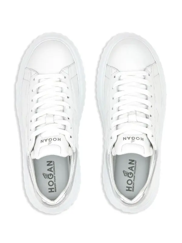 Hogan H-stripes Leather Sneakers - White