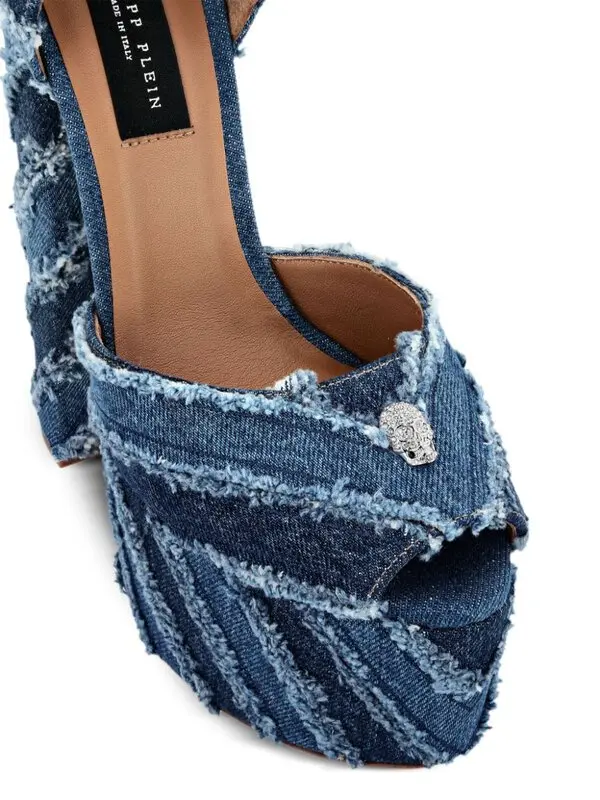 Philipp Plein 120mm Denim Platform Pumps