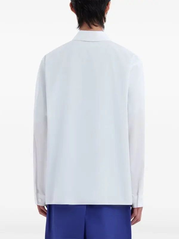 Marni Logo-print Zip-up Shirt - White