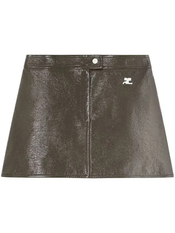 COURREGES Reedition Vinyl Mini Skirt - Green