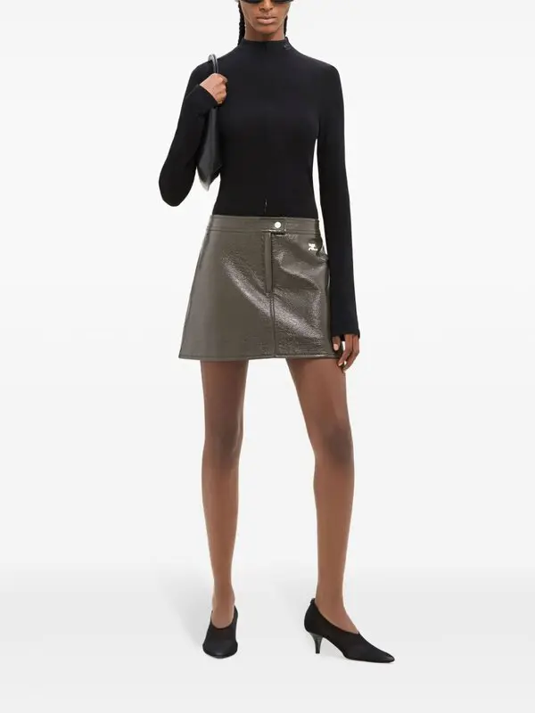 COURREGES Reedition Vinyl Mini Skirt - Green