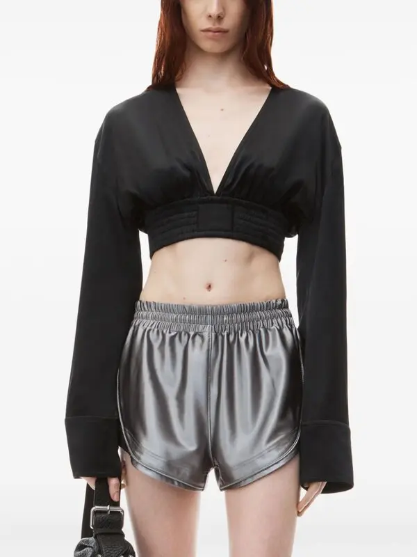 Alexander Wang Long-sleeve Cropped Blouse