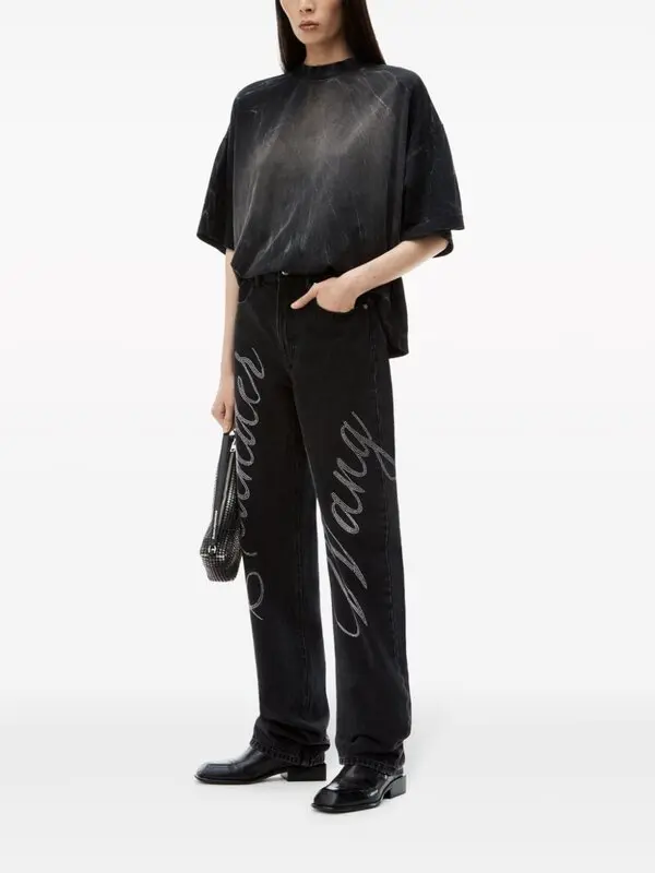Alexander Wang Ez Logo-embellished Jeans - Grey