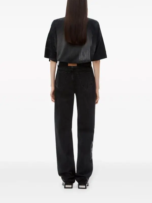 Alexander Wang Ez Logo-embellished Jeans - Grey