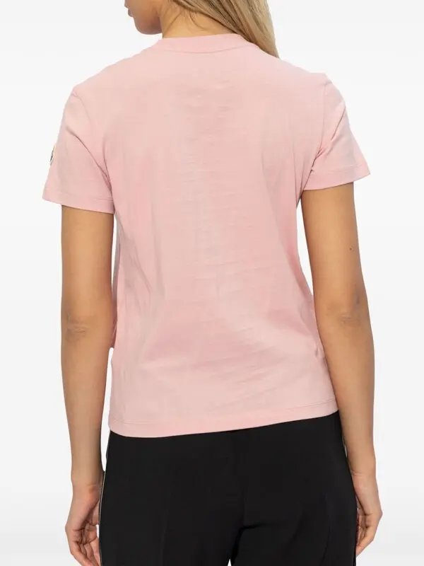 Moncler Logo-patch Cotton T-shirt - Pink