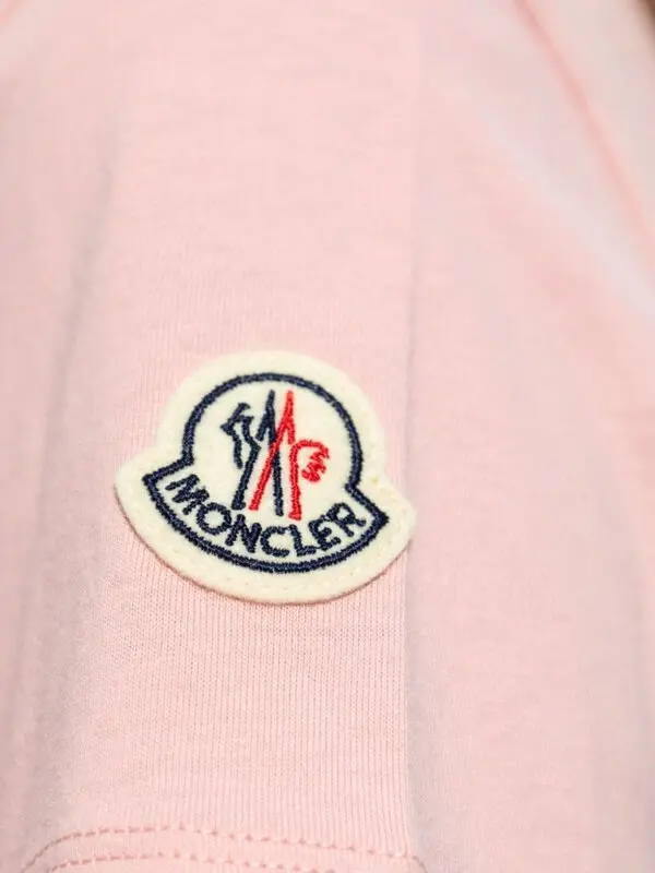 Moncler Logo-patch Cotton T-shirt - Pink