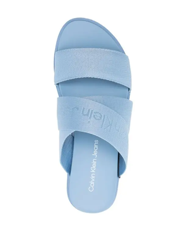Calvin Klein Logo Flatform Sandals - Blue