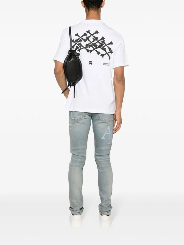Amiri Bones Stacked Cotton T-shirt - White