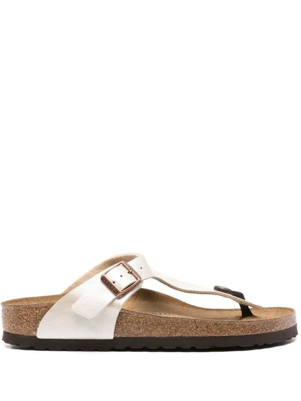 BIRKENSTOCK Gizeh Leather Slippers - Neutrals
