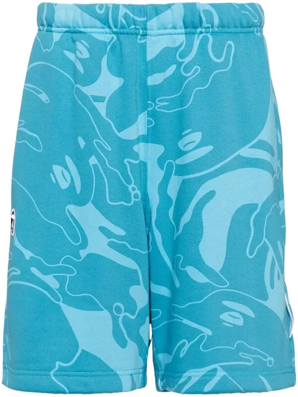 AAPE BY *A BATHING APE® Abstract-print Jersey Track Shorts - Blue
