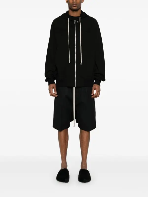 Rick Owens Zip-up Cotton Hoodie - Black