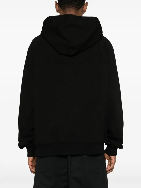 Rick Owens Zip-up Cotton Hoodie - Black