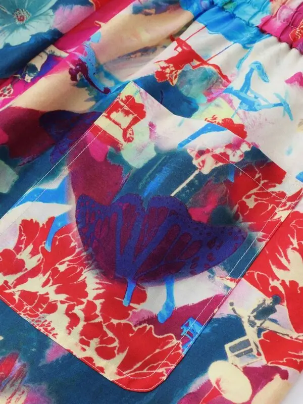 Shanghai Tang X Jacky Tsai Graphic-print Silk Blend Track Shorts