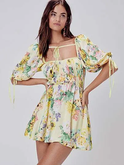 Victoria'S Secret For Love & Lemons Leigh Mini Dress In Yellow - 40% Off |  Editorialist