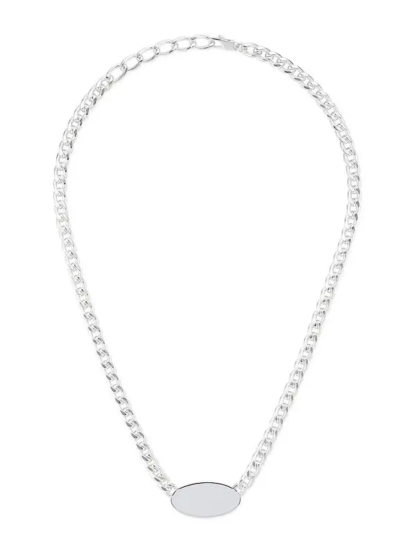 Gucci Trademark Sterling Silver & Enamel Logo Necklace