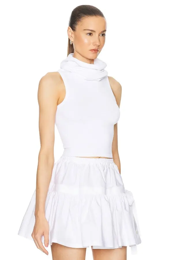 Alaïa Crop Hooded Tank Top - Blanc