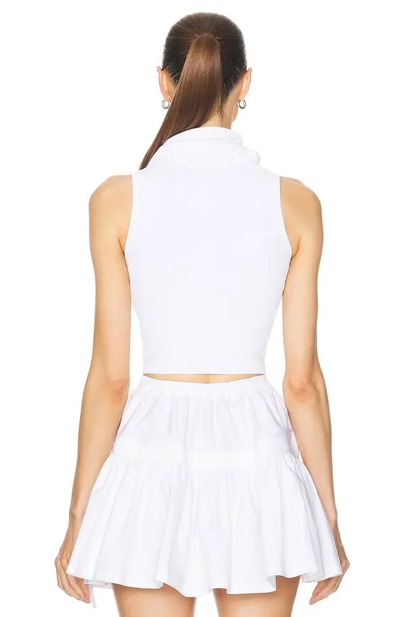 Alaïa Crop Hooded Tank Top - Blanc