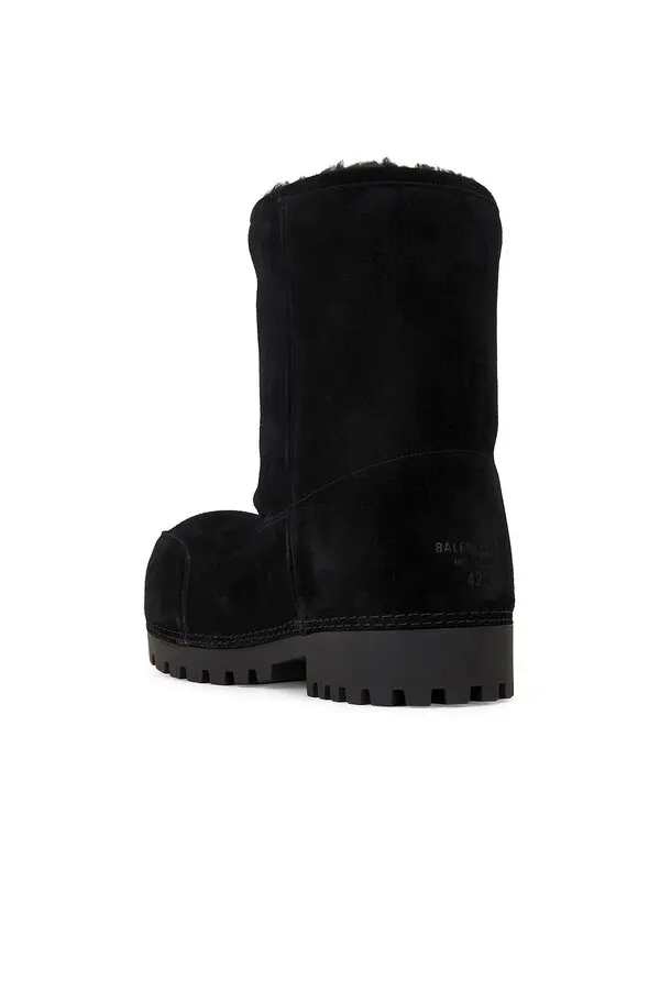 Balenciaga Alaska Fur Low Boots - Black | Editorialist