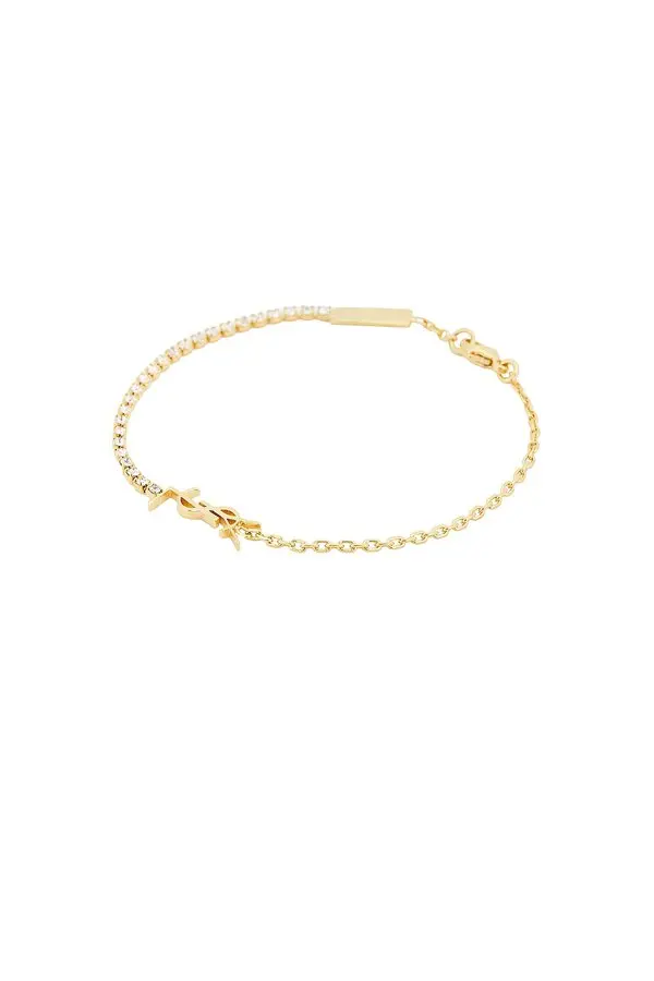 Saint Laurent Cable Chain Bracelet - Dore & Crystal