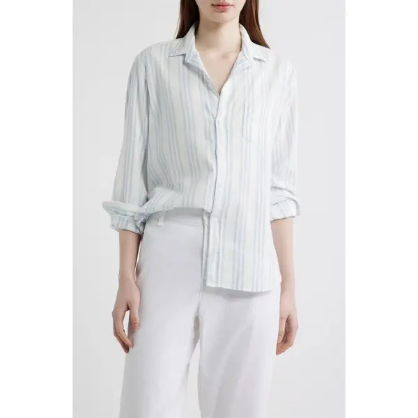 Frank & Eileen Eileen Relaxed Button-up Shirt - Multi Blue Stripe