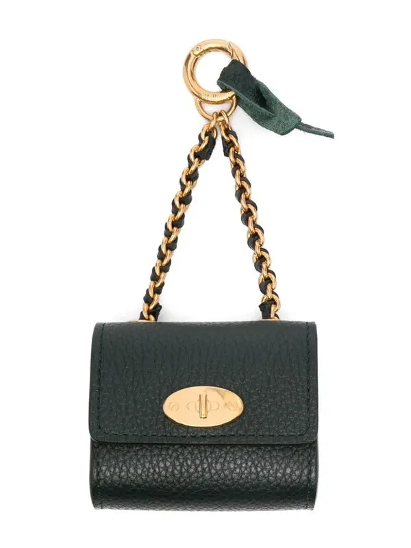 Mulberry Lily Leather Keyring - Green