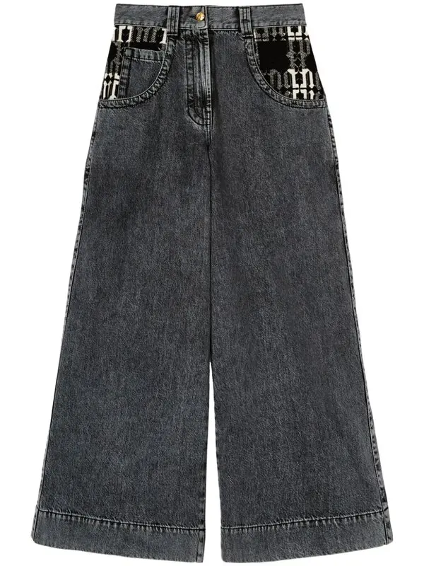 Palm Angels Monogram Wide-leg Jeans