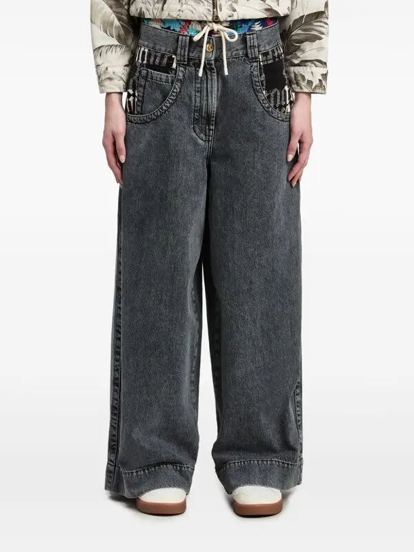 Palm Angels Monogram Wide-leg Jeans
