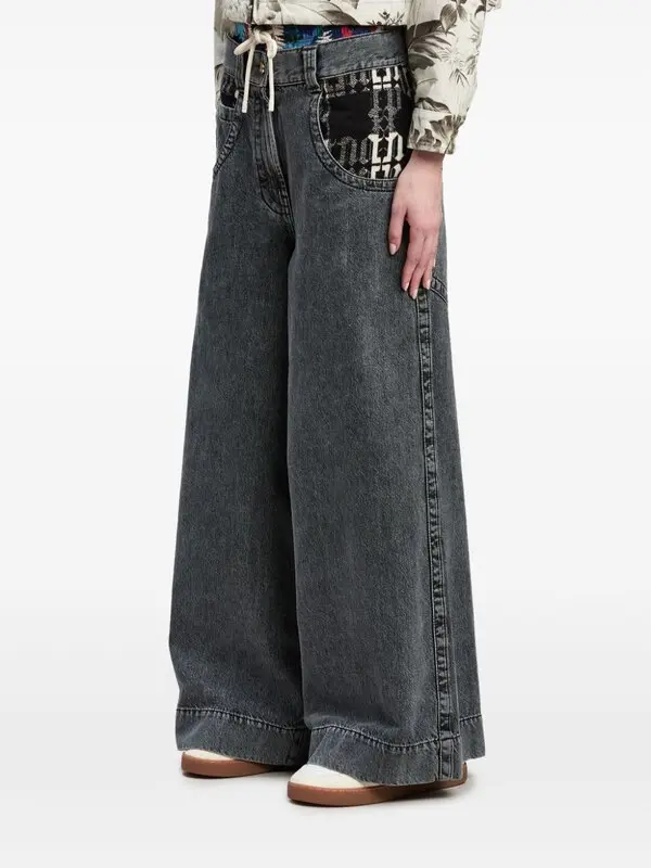 Palm Angels Monogram Wide-leg Jeans