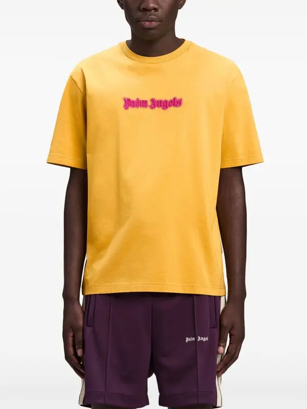 Palm Angels Logo-print Cotton T-shirt - Yellow