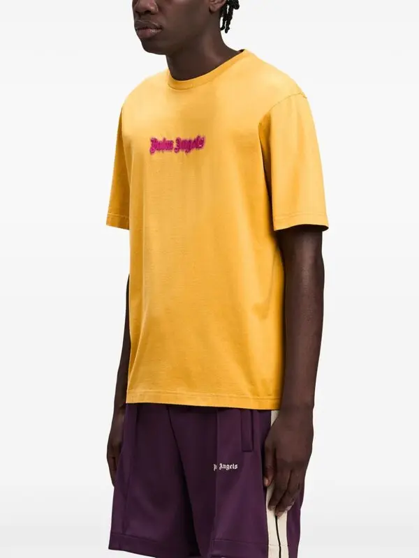 Palm Angels Logo-print Cotton T-shirt - Yellow