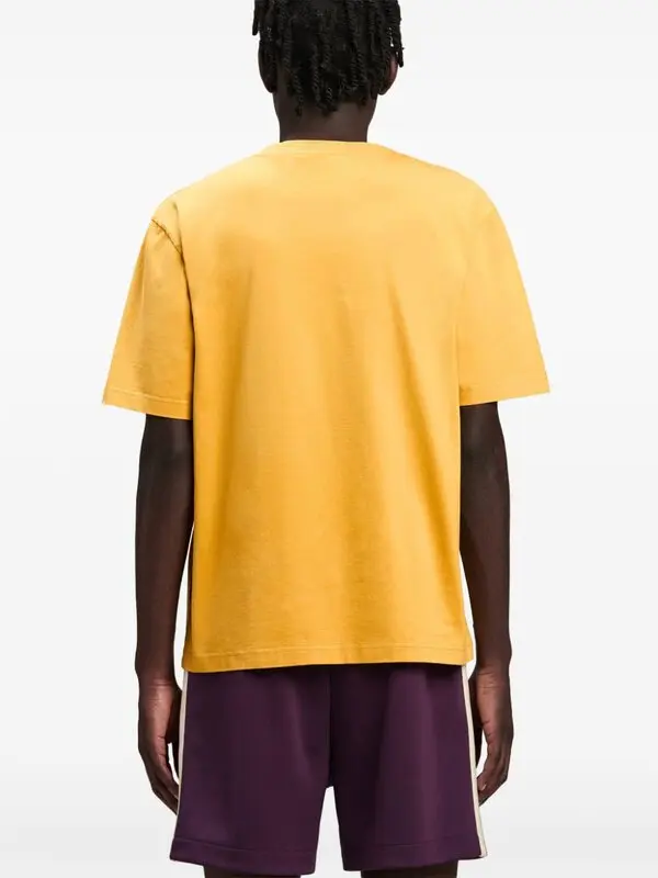 Palm Angels Logo-print Cotton T-shirt - Yellow