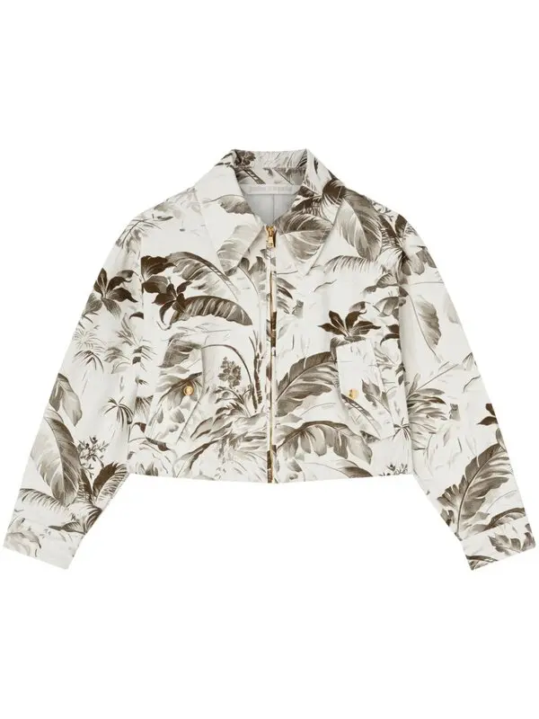 Palm Angels Palm-tree Print Denim Jacket