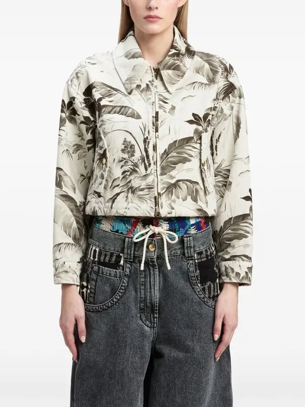Palm Angels Palm-tree Print Denim Jacket