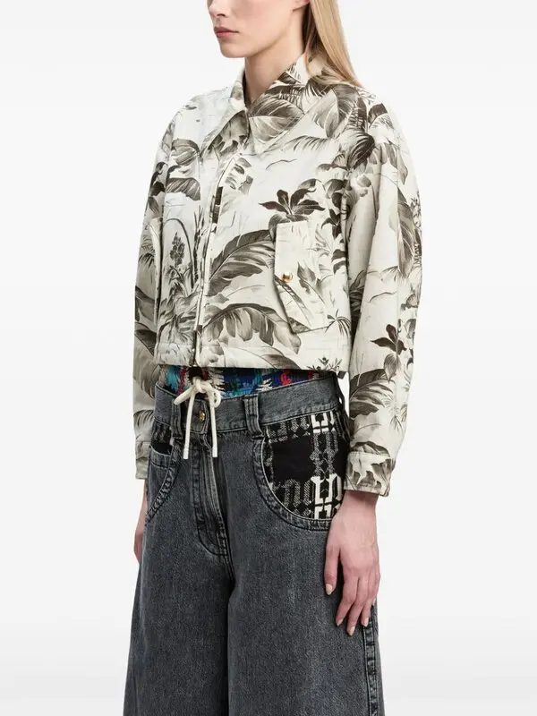 Palm Angels Palm-tree Print Denim Jacket