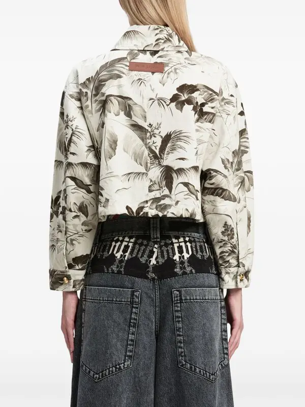 Palm Angels Palm-tree Print Denim Jacket