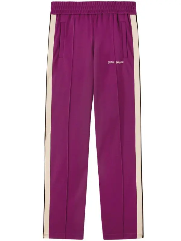 Palm Angels Logo-embroidered Straight-leg Track Pants - Purple