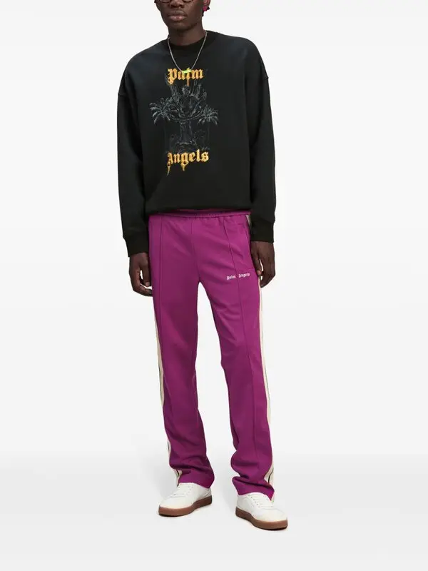 Palm Angels Logo-embroidered Straight-leg Track Pants - Purple