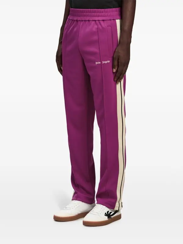 Palm Angels Logo-embroidered Straight-leg Track Pants - Purple