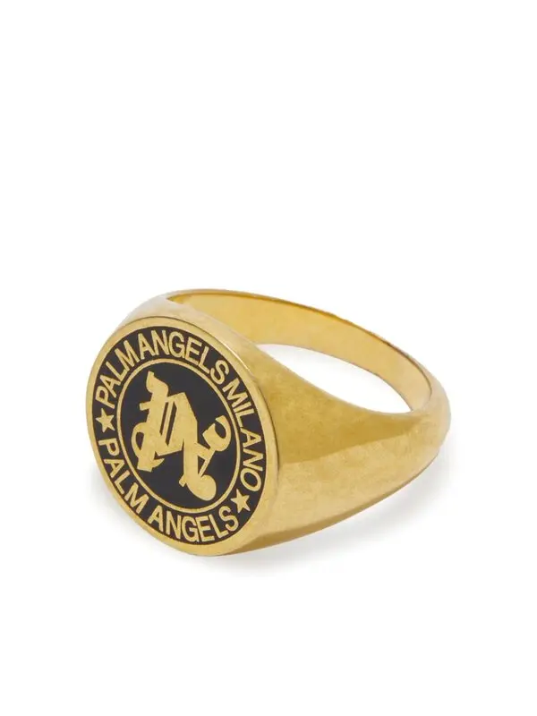Palm Angels Monogram Signet Band Ring