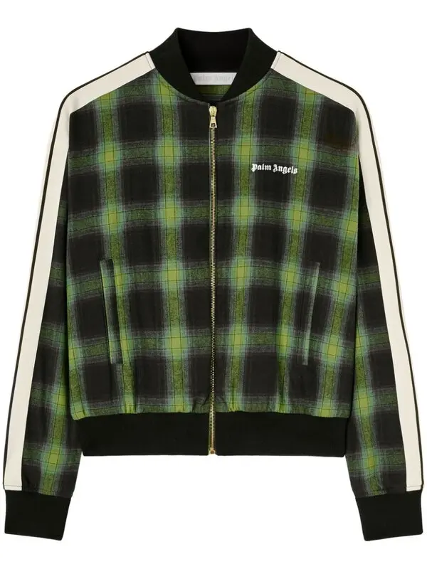 Palm Angels Logo-embroidered Plaid Bomber Jacket