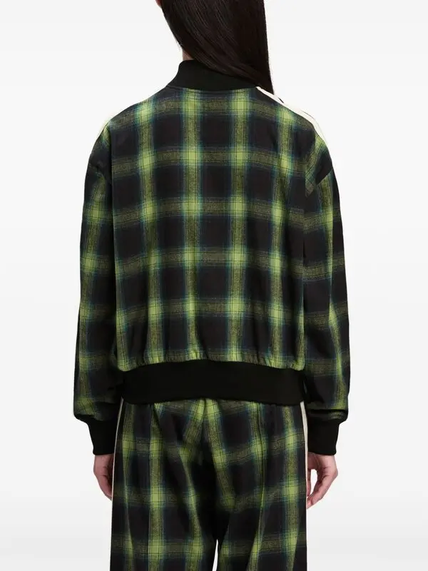 Palm Angels Logo-embroidered Plaid Bomber Jacket