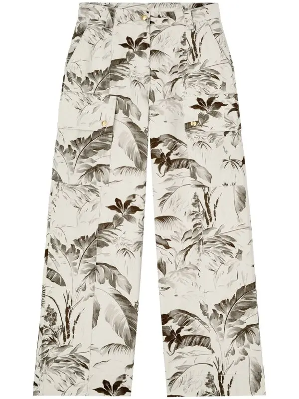 Palm Angels Jungle Wide-leg Cargo Trousers
