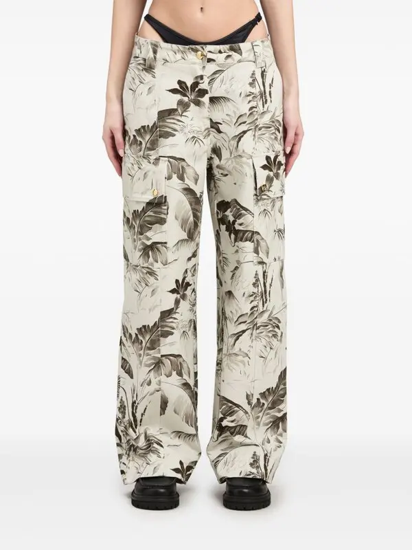 Palm Angels Jungle Wide-leg Cargo Trousers