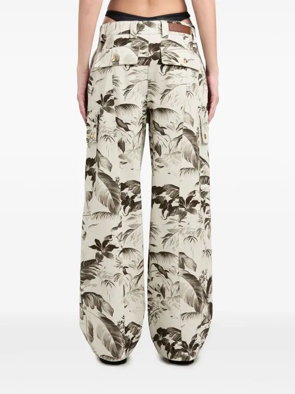 Palm Angels Jungle Wide-leg Cargo Trousers