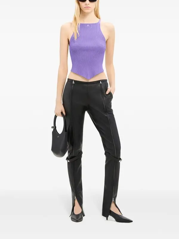 COURREGES Rib-knit Tank Top - Purple